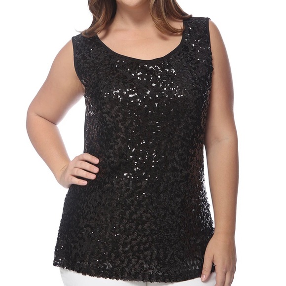 Notations | Tops | Notations Black Onyx Sequined Tank Top | Poshmark